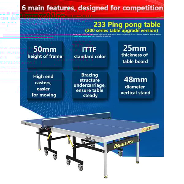 Double Fish 233 WTT Indoor Table Tennis Table | Tennis Warehouse Australia