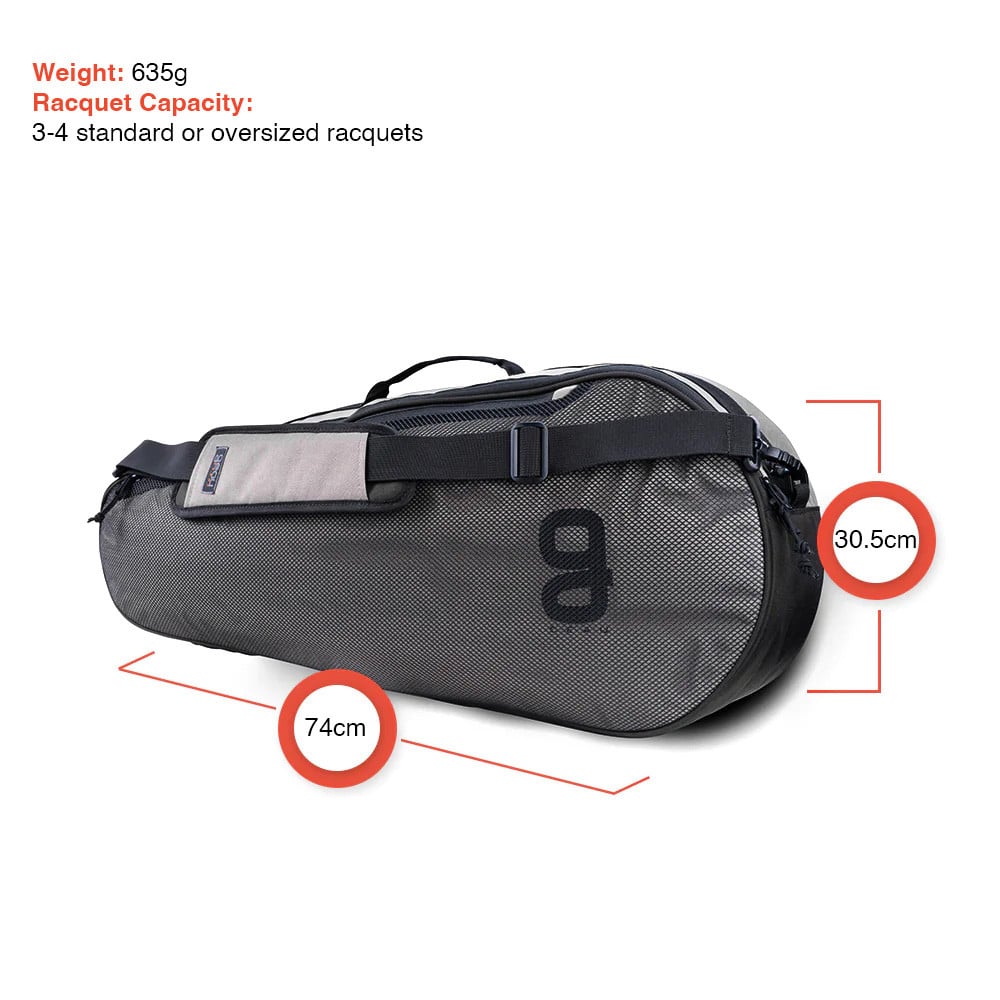 Geau Aether 3 Racquet Charcoal Tennis Bag | Tennis Warehouse Australia
