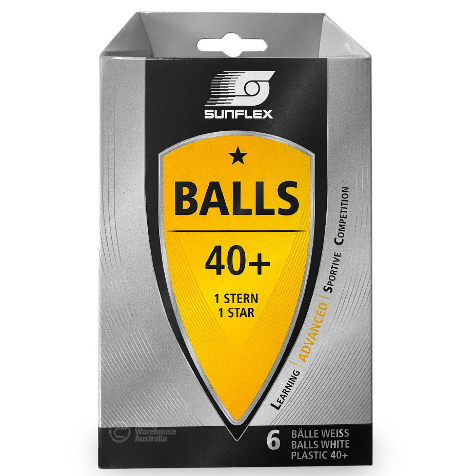 Sunflex 1 Star 40+ Table Tennis Balls (6 Pack) | Tennis Warehouse Australia